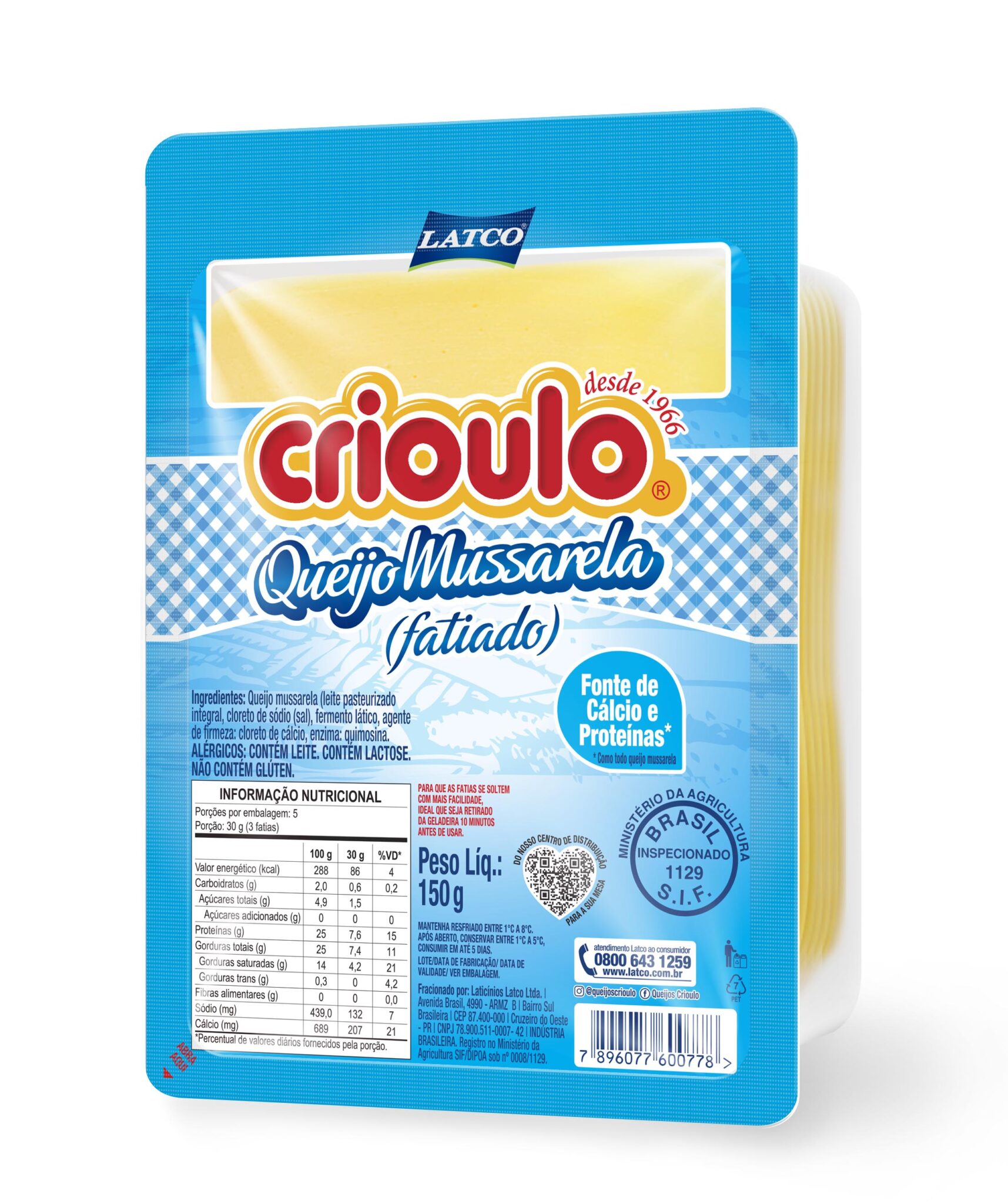 » Queijo Mussarela Fatiado – 150g